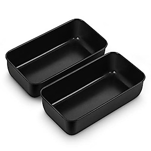 Homikit Loaf Pan Set of 2, 9 x 5 Inch Stainless Steel Bread Loaf Pans for Baking Homemade Banana Sandwich Cake, Medium Metal Meat Loaf Pan Tins Nonstick & Healthy, Oven Safe