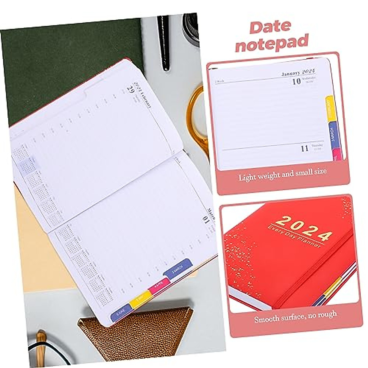 Didiseaon 2024 Agenda Book notebooks for work note pad notepad calendar appointment plan pad study plan pad school planner date plan pad weekly planner Dating Paper efficient Schedules