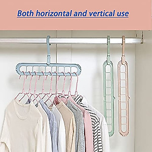 8pcs Magic Hanger Connector Multi-Functional Horizontal and Vertical Hanging Clothes 9 Jack 360 Degree Rotation New Space-Saving Hanger Stacking Easy Storage of Heavy Clothing
