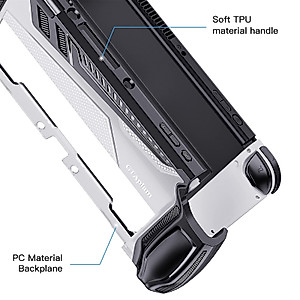 GTAplam Protective Case Compatible with Nintendo Switch OLED Model 2021(Note: Not Fit in The OLED Dock), TPU Ergonomic Comfort Cover for Nintendo Switch Console and Joy-Con, Black