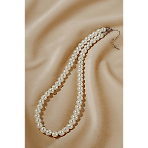 BABEYOND Round Imitation Pearl Necklace Wedding Pearl Necklace for Brides (Diameter of Pearl 8mm)
