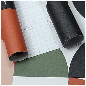 HAOKHOME 96130-1 Peel and Stick Wallpaper Geometric Olive/MistyRose/White/Black/Red Modern Wall Decor Bathroom Removable Contact Paper 17.7in x 9.8ft