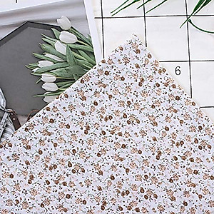 7 Pcs DIY Square Coffee Dot Assorted Cotton Fabric,25x25cm Pre Cut Floral Cloth Bedding Kit Quarters Bundle for Handmade Crafts(25 * 25)
