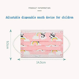 Kids Face Bandanas 50PCS - Disposable - 3Ply Ear Loop, No Washable, Breathable and Anti-Haze Dust, for Kids