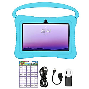 HEEPDD Toddler Tablet, 110-240V 7 Inch Kids Tablet Dual Camera Quad Core Processor 2GB 32GB for Android 10 for Entertainment (US Plug)
