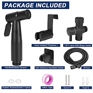 NearMoon Bidet Sprayer for Toilet, High Pressure Handheld Spray Kit, SUS304 Stainless Steel Wash Cleaning Sprayer Set for Cloth Diaper Bathing Pets, Feminine Hygiene, Bathroom (Brushed Nickel)