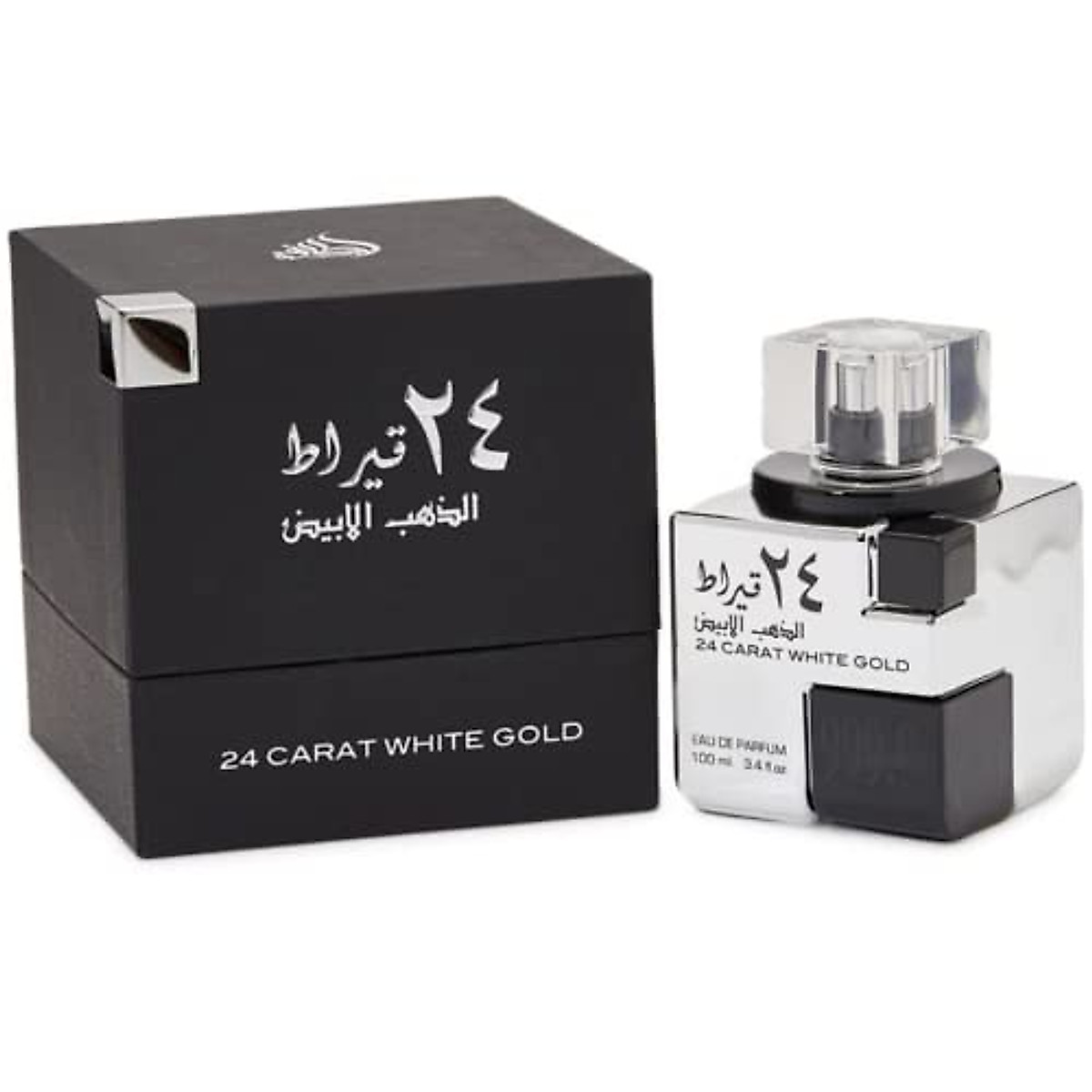 Lattafa 24 Carat White Gold for Unisex Eau de Parfum Spray, 3.4 Ounce