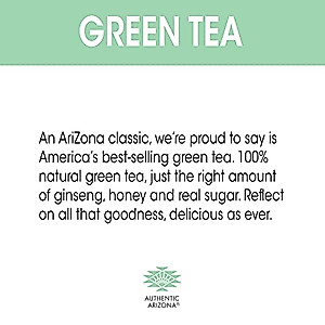 AriZona Green Tea with Ginseng and Honey, 20 Fl Oz (Pack of 24)