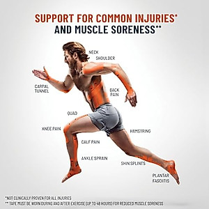 KT Tape, Pro Synthetic Kinesiology Athletic Tape, 10 Count, 10” Precut Wide Strips