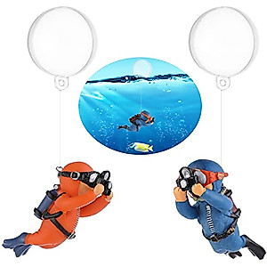 cobee Diver Aquarium Decorations, 2PCS Floating Fish Tank Decor Aquarium Diver with Floating Device Diver Figurines Cartoon Aquarium Ornament Fish Playmate Fish Tank Accessories