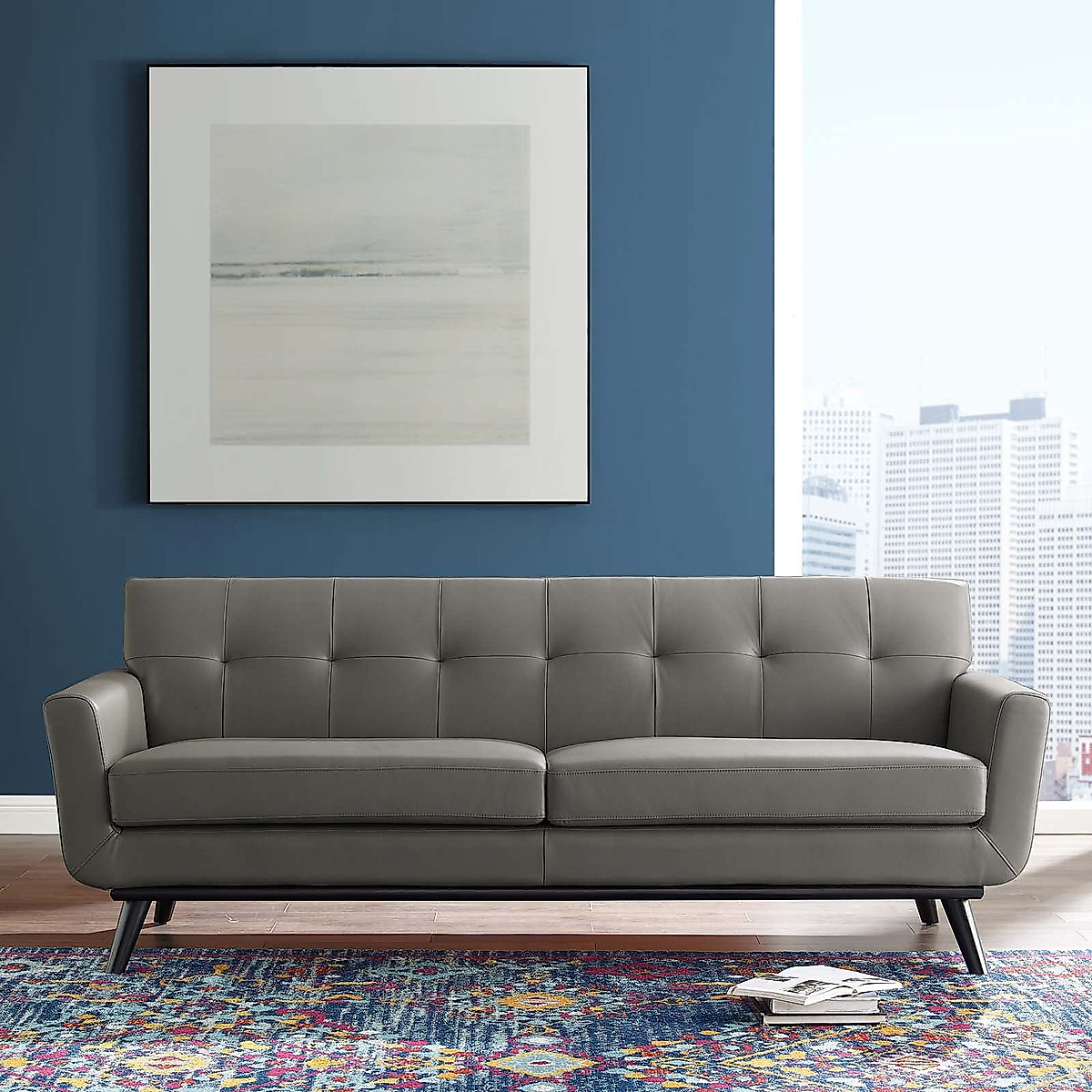 Sofa, Leather, Grey Gray, Modern Contemporary Urban, Living Lounge Room Hotel Lobby Hospitality