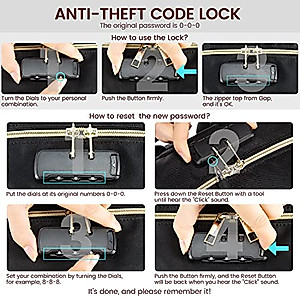 LOVEVOOK Laptop Backpack for Women, Unisex Travel Anti-theft Bag, Business Work Computer Backpacks Purse College Backpack for Men, Casual Hiking Daypack with Lock, 15.6 Inch, Black