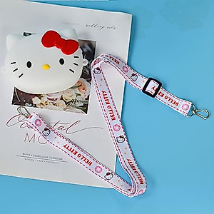 Kawaii Kitty Crossbody Bag with Adjustable Shoulder Strap, Handbag with Zipper Cute Mini Anime Kitty Coin Wallet Purse Shoulder Bag Coin Pouch Accessories Money Bag for Birthday Gifts Women