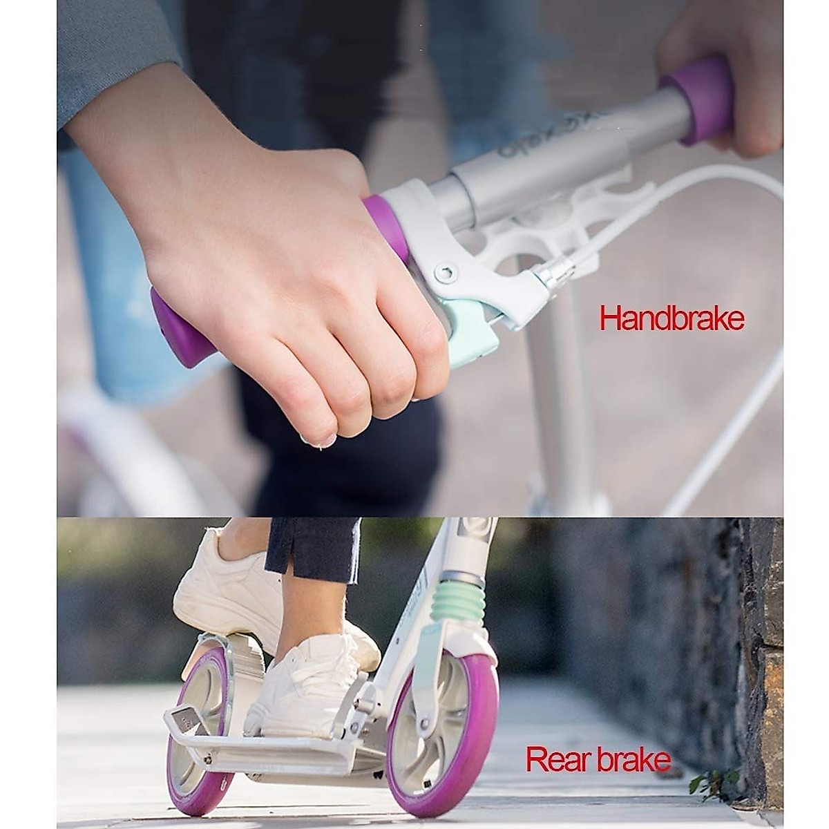 ygqtbc Adult Scooter 2019 Upgraded Kick Scooter Height-Adjustable Foldable Dual Suspension Rear Fender Brake Lightweight Aluminium Alloy Commuter 220lb Max Load Big Wheels Scooter for Adults Teens Kid