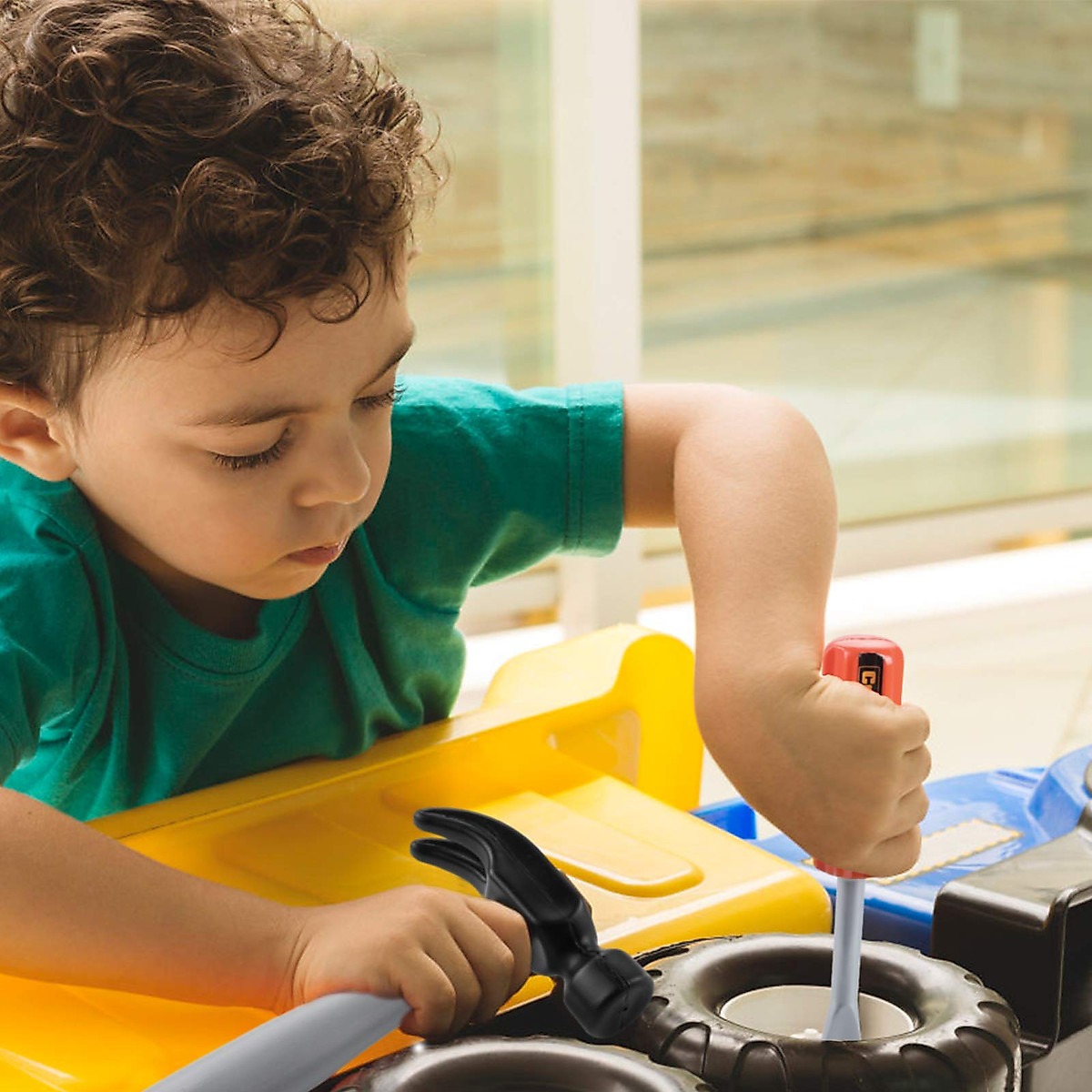 Elitoky Kids Tool Set - Toddler Tool Set with Tool Box & Electronic Toy Drill, Pretend Play Construction Kit for Kids, Toddler Boy Toys, Toy Tools for Kids Ages 3, 4, 5, 6, 7, 8 Years Old