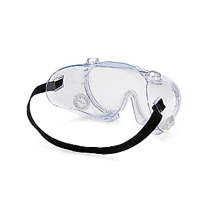 Sellstrom Safety Goggles for Eye Protection, Flexible, Soft Protective Eye Shield for Men and Women with Clear Anti-Fog Lens, Indirect Vent, Black Adjustable Strap, S81210