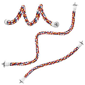 Jusney Bird Rope Perches,Parrot Toys 33 inches Rope Bungee Bird Toy (33 inches)[1 Pack]