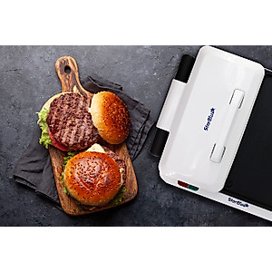 Hamburger Grill Maker by StarBlue with FREE Burger Press and Recipes eBook - Portable and Multipurpose Machine AC120V 60HZ 1000W