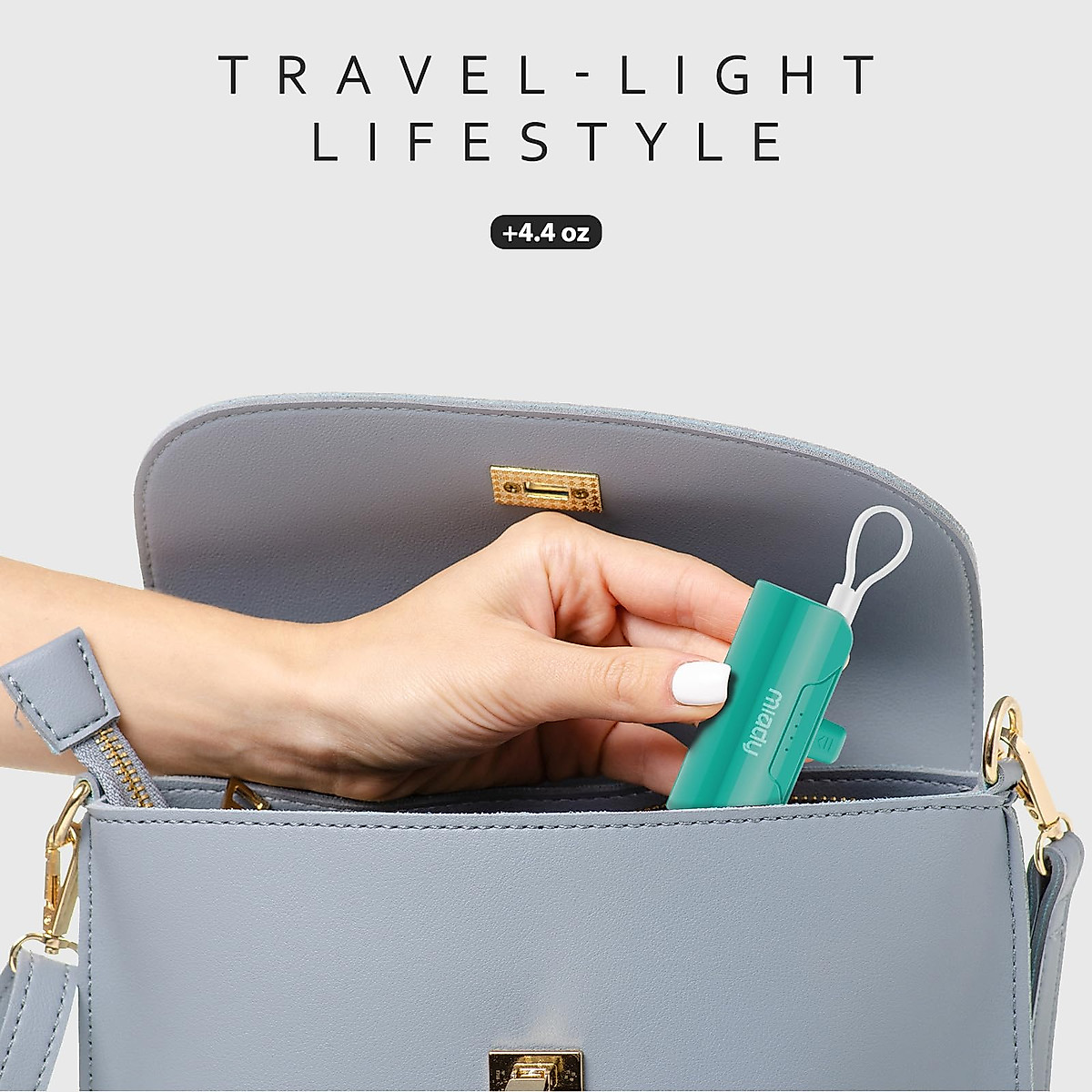 Miady 5000mAh Mini Portable Charger for iPhones, MFI-Certified Portable Phone Charger, Backup Battery Pack Charger Compatible with iPhone 14/13/12/11/X/XS/XR/8/7/6/5 Series (Lake Green)