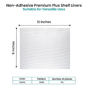Con-Tact Brand Premium Plus Heavy Duty Non-Adhesive Shelf and Drawer Liner, 12" x 6', Ribbed Clear, 6 Rolls