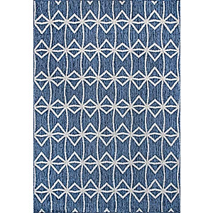 nuLOOM Saunders Geometric Indoor/Outdoor Area Rug, 3' 6" x 5', Blue