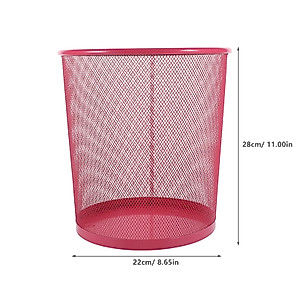 MAGICLULU Mesh Waste Basket Round Trash Can Open Top Wastebasket Recycling Bins Garbage Waste Basket for Home Office Workspace Red