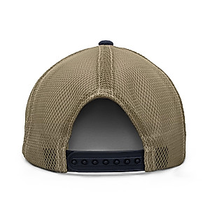 Tee Luv Vintage Drink Dr Pepper Hat - Mesh Back Dr Pepper Soda Baseball Cap (Navy and Beige)