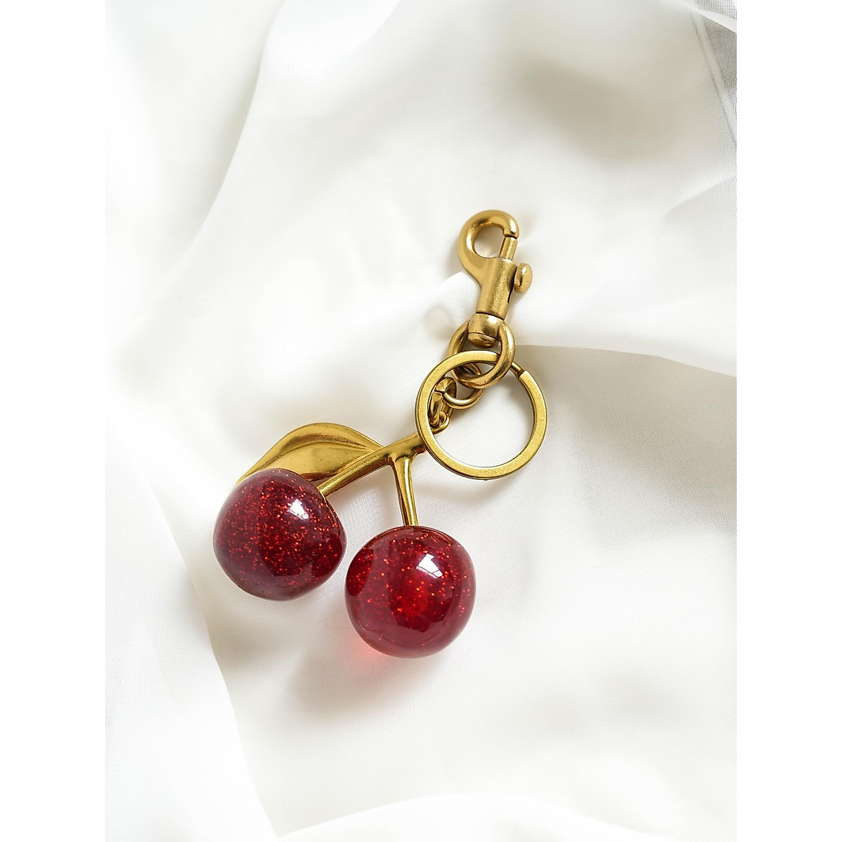 MINKARS Cherry Bag Charm, Cherry Keychain Accessory Purse Charm