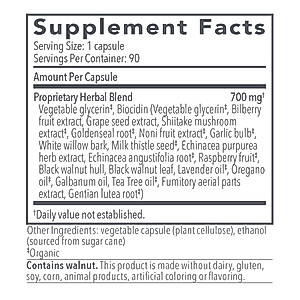 Biocidin Capsules - Gut Cleanse Process & Immune Support Supplement - Supportive Biofilm Disruptor - Promote Digestive Health & Microbial Balance - 18 Botanical Blend (90 Vegan Capsules)