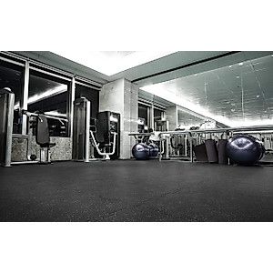 Genaflex Lite Rubber 8mm Interlocking Tiles for Gym Flooring, Exercise Equipment, Exercise Areas - 20" X 20" (Tan/Black, 100 Tiles - 270 Sq. Ft.)