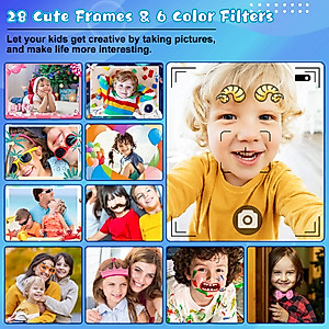 CL FUN Kids Camera, Video Camera for Kids Girls/Boys Age 3-12, HD Digital Camera for Toddler, Portable Kids Selfie Toy Camera with 32GB Card, Christmas Birthday Festival Present for Kids (Blue)