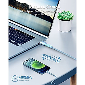 4 Pack 6FT iPhone Charger Cable [Apple Mfi-Certified] Lightning Cable Nylon Braided High Speed USB Fast Charging Cord Compatible with iPhone 14/13 Pro Max/12/11/XS/XR/X/8 plus/7/6/5/iPad（Sierra Blue）