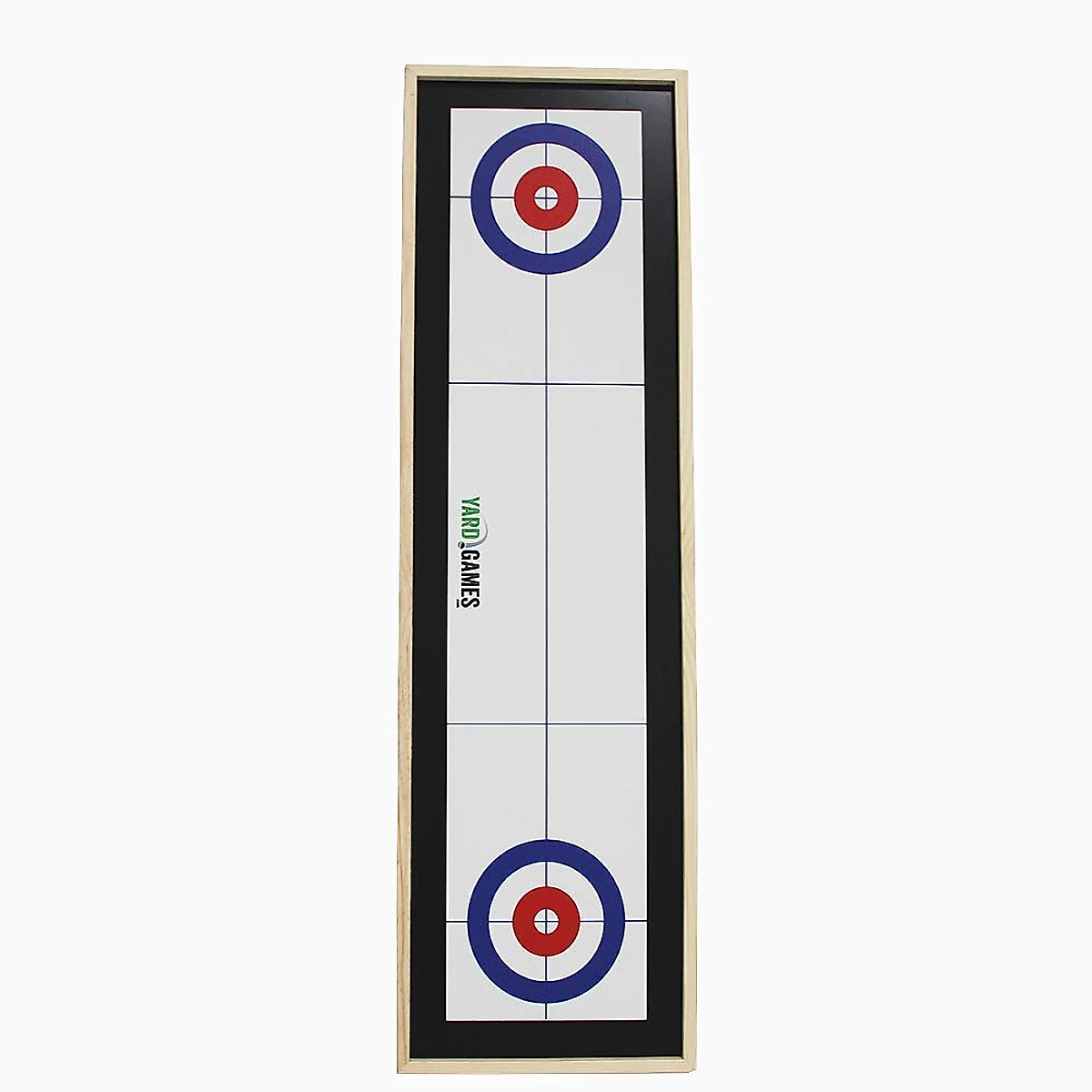 Yard Games Curling and Shuffleboard 2 in 1 Table Top Game with 8 Rolling Discs