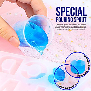 LEOBRO 50ml/1.7oz Epoxy Mixing Cups, 38PCS Graduated Epoxy Resin Cups, Resin Mixing Cups, Beaker, Pouring Cup, Plastic Measuring Cup for Resin, Epoxy, Acrylic Paint, with 40 PCS Wood Craft Sticks