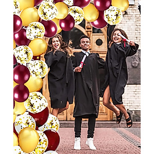 Graduation Party Decorations Maroon Gold 2023/Burgundy Gold Fall Birthday Party Decorations for Women Fall Balloons/Fall Party Decorations/Fall in love Bridal Shower Decorations