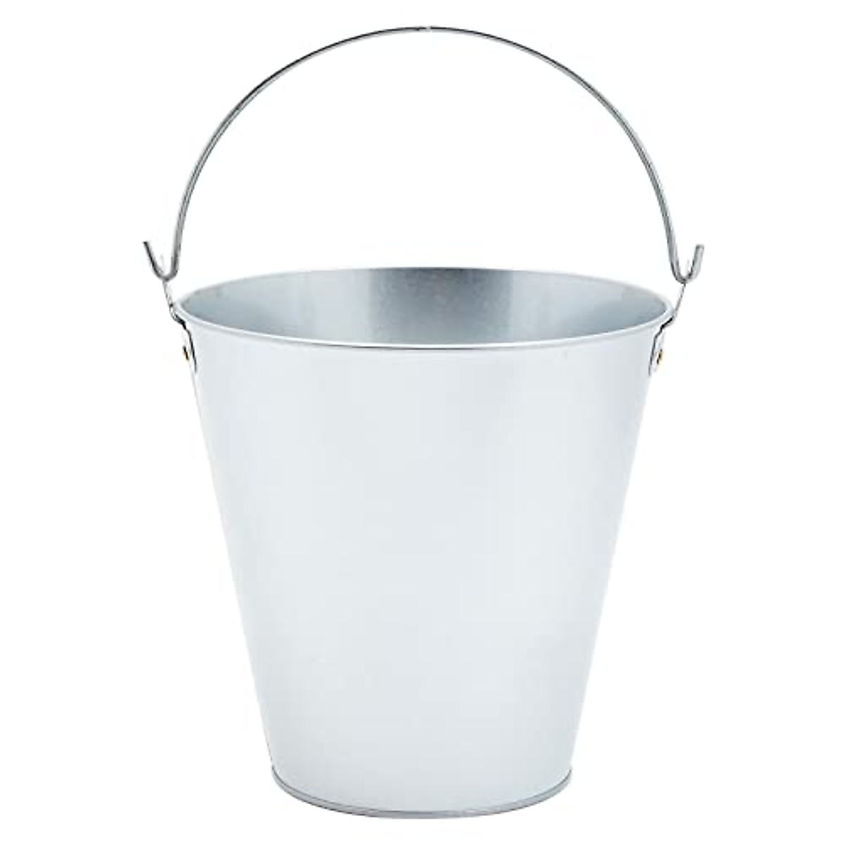 Juvale 6-Pack Large Galvanized Ice Buckets for Parties, 7-Inch Tall Metal Ice Pails with Handles for Champagne, Beer, Wine, Sports Drinks, Water, Table Centerpieces (100 oz Capacity)
