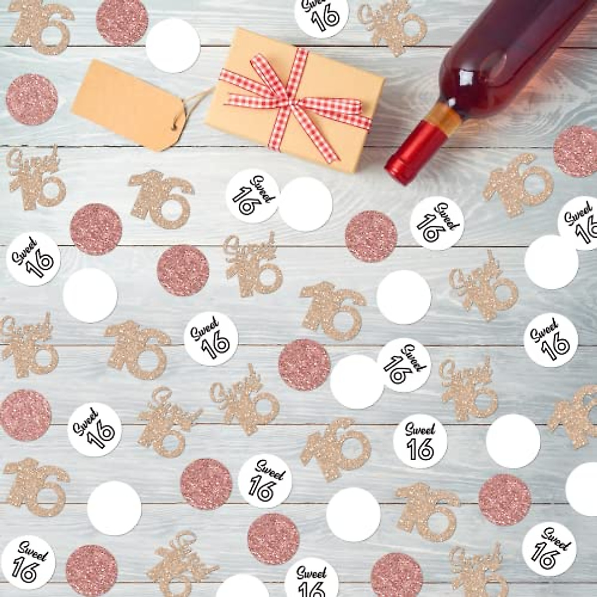 Sweet 16 Confetti, Rose Gold Table Confetti, Happy Birthday Confetti for Table Sweet 16 Table Decorations, Happy 16th Confetti Sweet 16 Birthday Decorations Sweet 16 Party Supplies