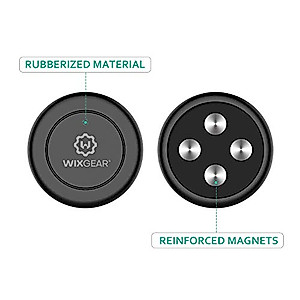WixGear Universal Flat Stick On Dashboard Magnetic Car Mount Holder for Cell Phones and Mini Tablets with Fast Swift-Snap Technology - Extra Slim