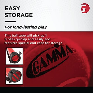 GAMMA Sports Tennis Ballhopper BallTube with Shoulder Strap, Holds 18 Balls, Red