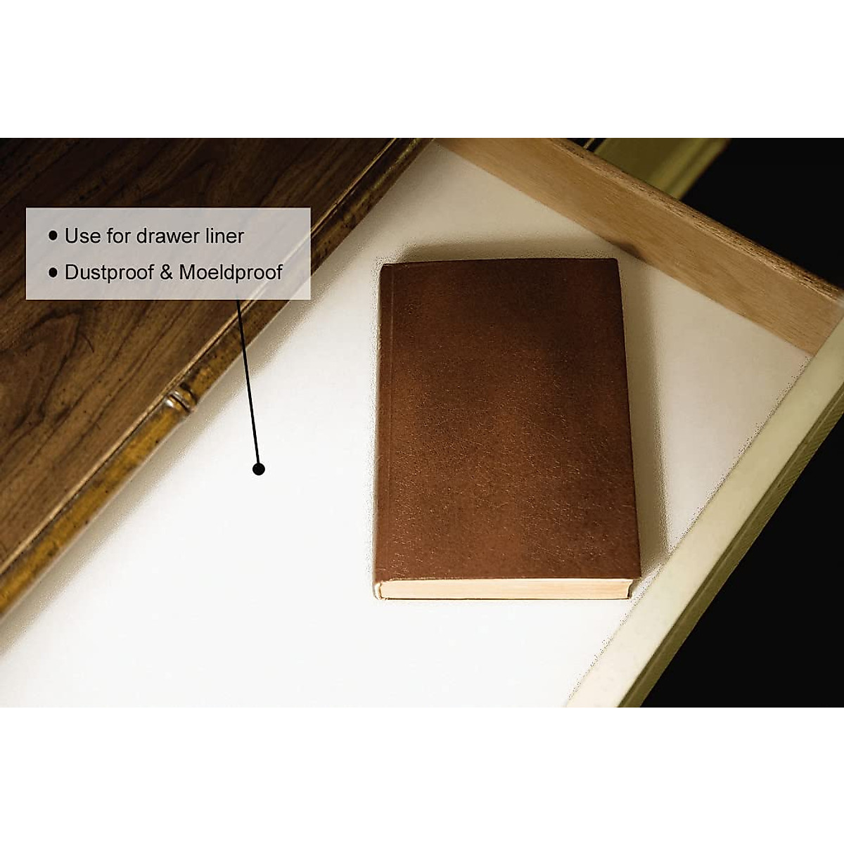 Heroad Brand 17.7'' x 5ft Clear Contact Paper Shelf and Drawer Liner Clear Glossy Self-Adhesive Film Cover Removable Protective Film Clear Contact Paper for Shelves Kitchen Cabinets Clear Shelf Liners