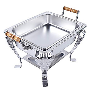 Chafing Dish Buffet Set,Stainless Steel Warming Container,Chafing Dish Food Warmer Food Insulation Display Stand,Rectangular Buffet Server Pan,European Style Classic for Caterings Parties,Wedding