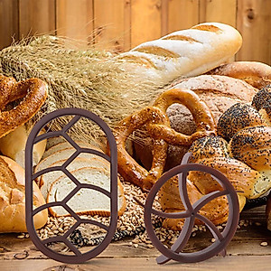 Newmemo Bread Dough Press Mold Set Bread Cutters Baking Bread Rolls Mold Plastic Pastry Cutters Kaiser Stamp Round Oval Classic Bread Press Mold for Baking Supplies