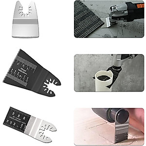 Protoiya 87 PCS Oscillating Tool Blades, Wood Metal Plastic Quick Release Oscillating Multitool Saw Blades Accessories with Sandpaper Compatible with Dewalt, Milwaukee, Makita, Ryobi, Rockwell, Bosch