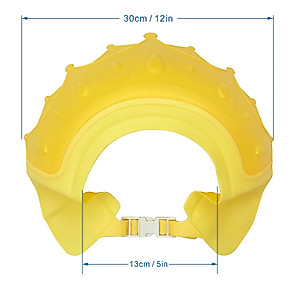 Baby Shower Cap Waterproof Shampoo hat for Children Toddler Girls Boys Protect ears eyes.Adjustable Silicone Bathing Crown.