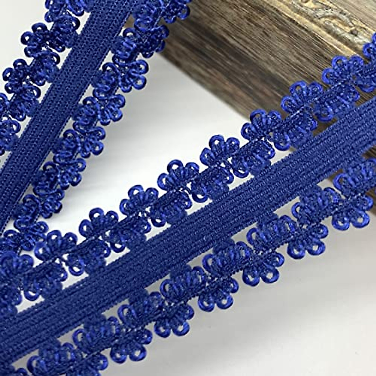 10/15/20/25mm 5yards Navy Blue Lace Trim Elastic Ribbon Fold Over Elastic Band for Sewing Lace Trim Waist Band