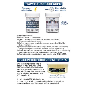 Identify Diagnostics Drug Test Cups - 25 Pack - 12 Panel CLIA Waived Instant Urine Drug Test Kit with 3 Adults for AMP,BAR,BUP,BZO,COC,MDMA,MET,MOP/OPI,MTD,OXY,PCP,THC