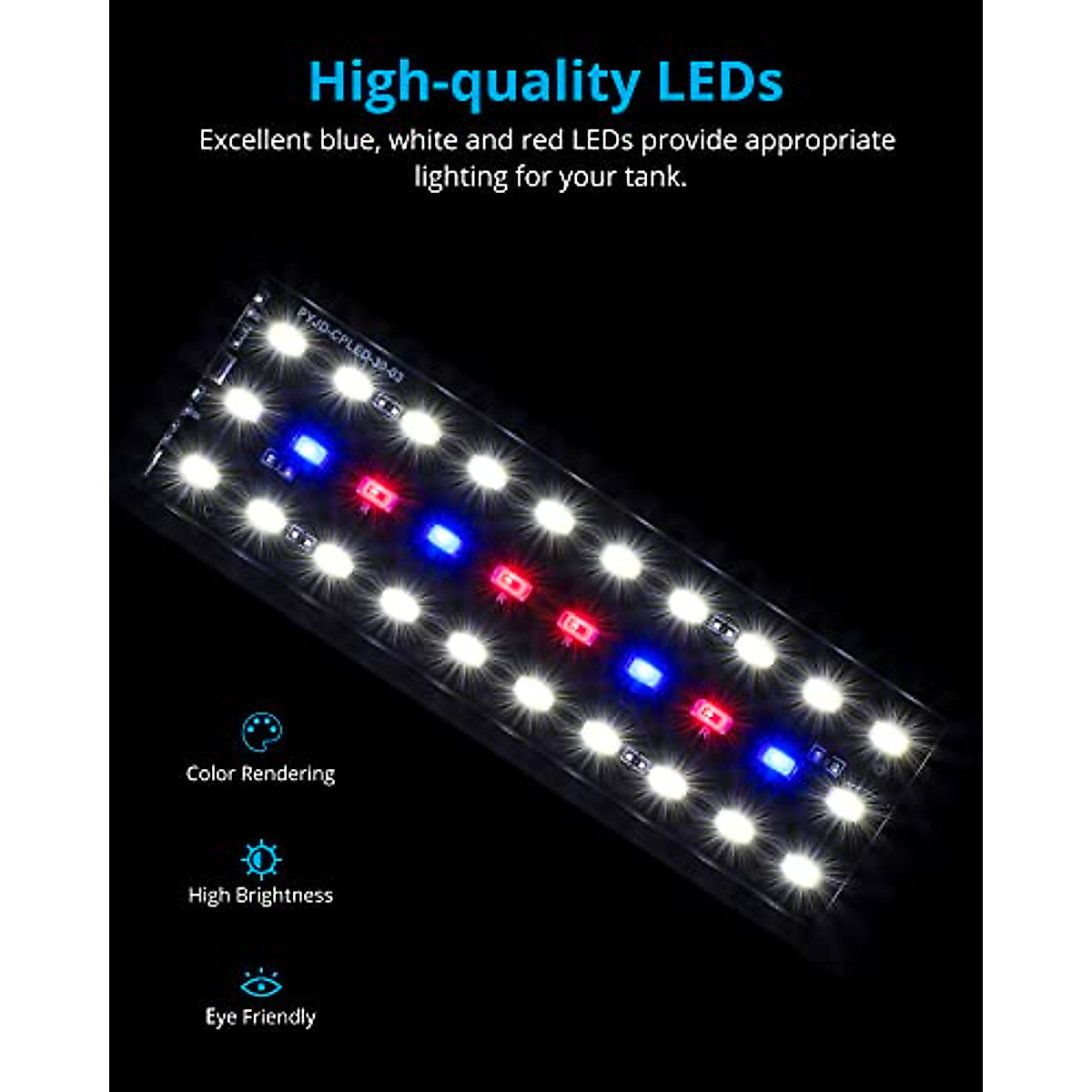 NICREW Clip on Aquarium Light, Fish Tank Light with White, Blue and Red LEDs, Planted Aquarium Light for Nano Tank, 2 Lighting Modes