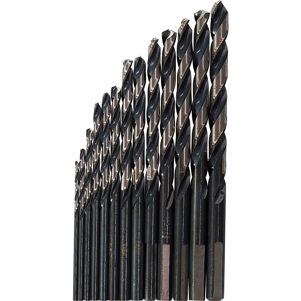 KnKut 13 Piece Jobber Length Drill Bit Set 1/16"-1/4" by 64ths