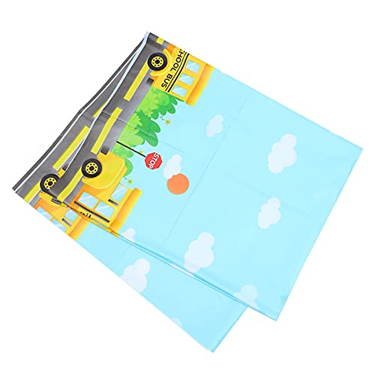 NUOBESTY School Bus Tablecovers Welcome Back to School Tablecloth School Bus Party Table Runner Decorative Table Cover