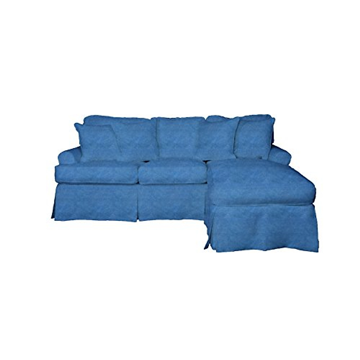Sunset Trading Horizon Slipcovered Sleeper Sofa and Chaise, Indigo Blue